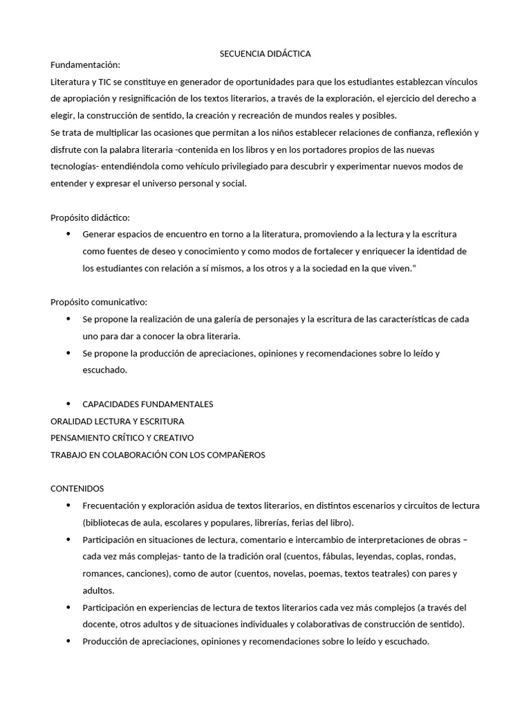 SECUENCIA DIDÁCTICA Maxi Marote | PDF | Autor | Comunicación humana