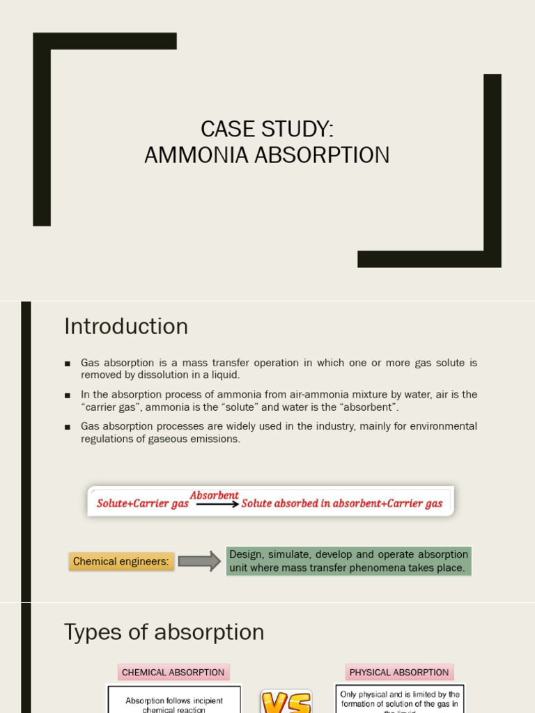 Case Study of Mass Transfer in Ammonia Removal | PDF | Absorption (Chemistry) | Gases