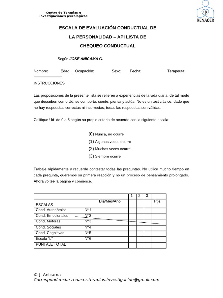 Protocolo API - Docx Modificado | PDF | Sicología | Las emociones