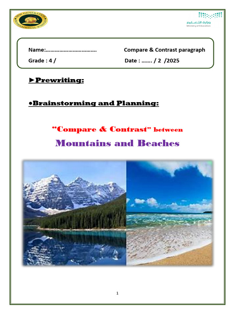 Gr.4 - Compare & Contrast Writing - Week 5 | PDF
