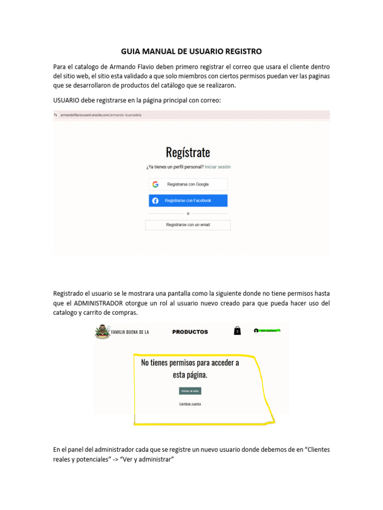 Guia Manual de Usuario Registro Armando | PDF