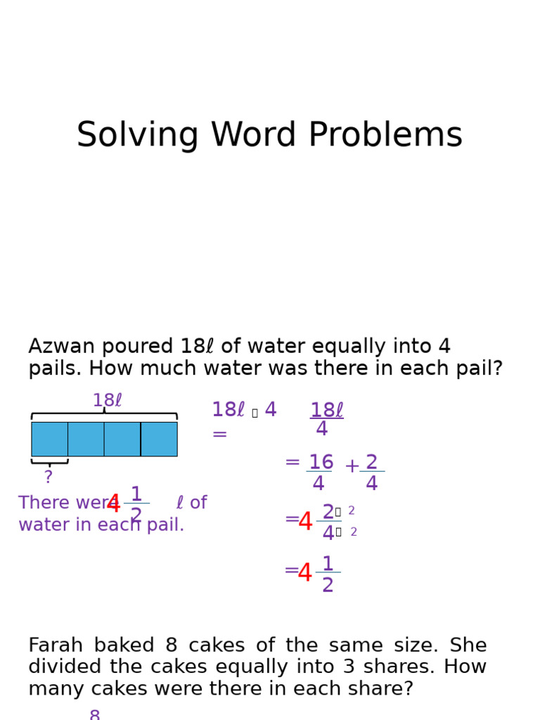 Solving Basic Word Problems in Math | PDF