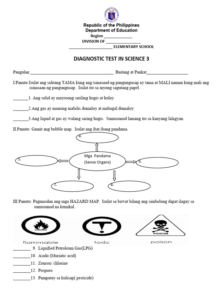 Grade 3 Science Diagnostic Test | PDF