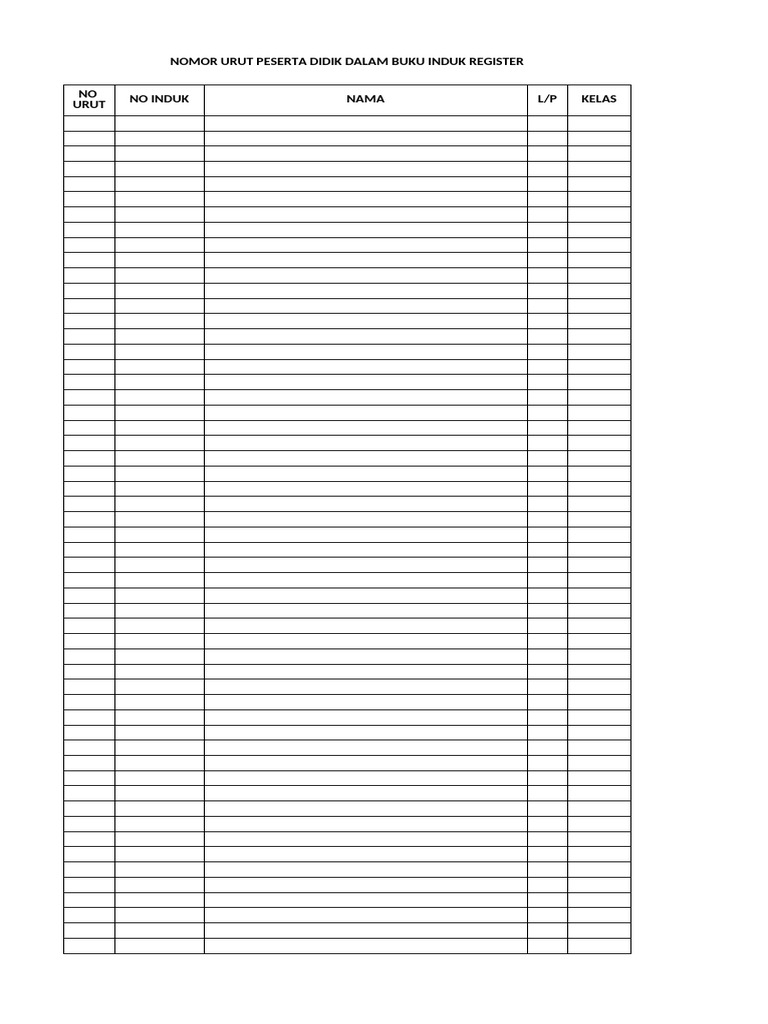 Format Buku Induk | PDF
