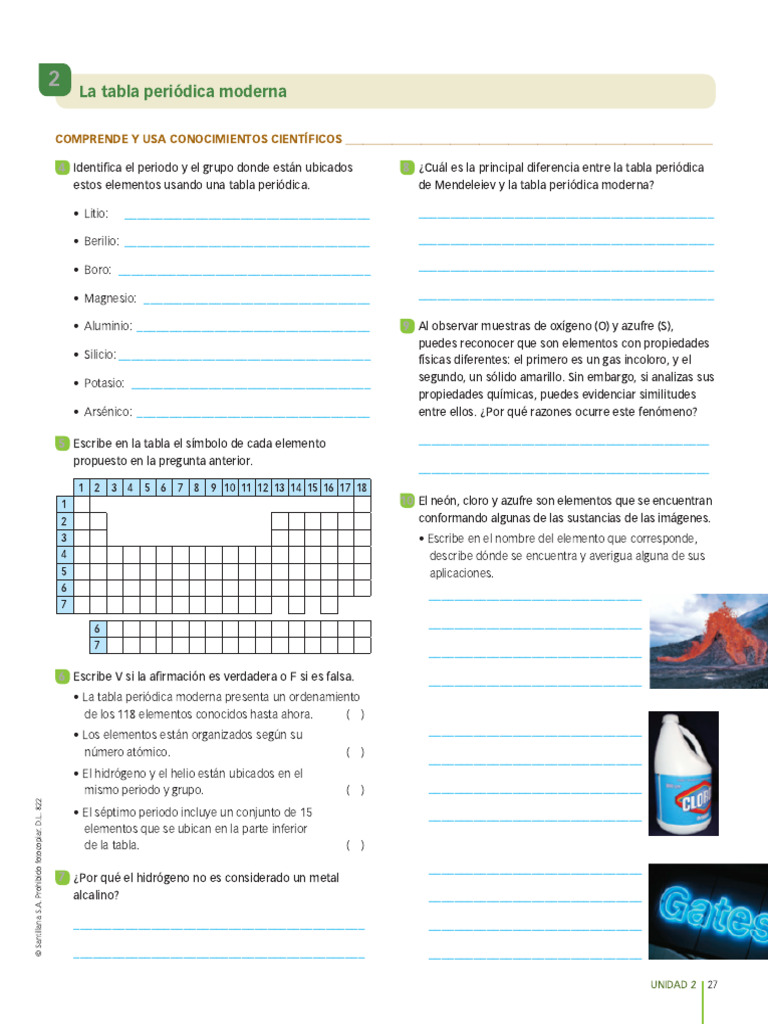 Prac. Calif. Tab. Periódica | PDF | Tabla periódica | Elementos químicos