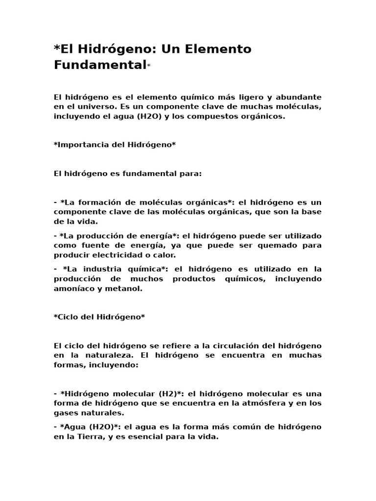 Hidrógeno | PDF