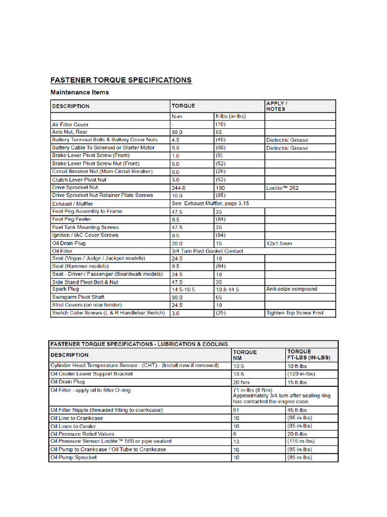 Steel Frame Victory Bolt Nut Torque Settings | PDF