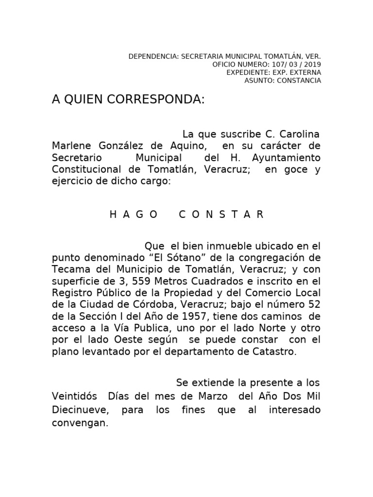 Constancia Dif. | PDF
