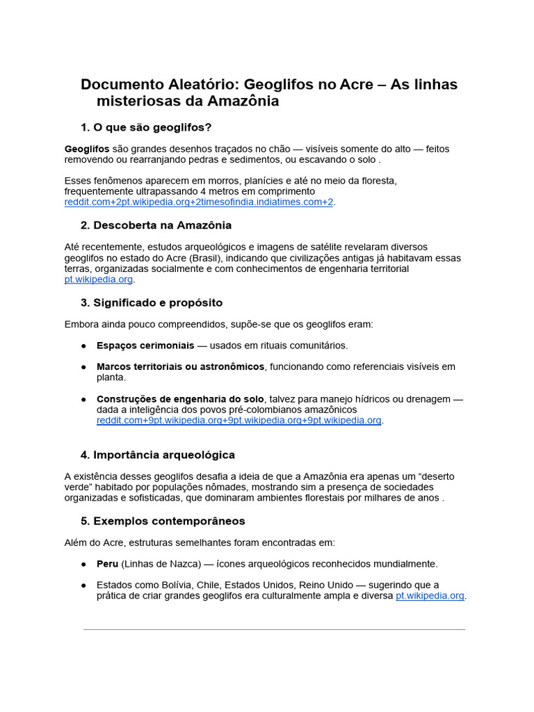 Documento Aleatório - Geoglifos No Acre - As Linhas Misteriosas Da Amazônia | PDF