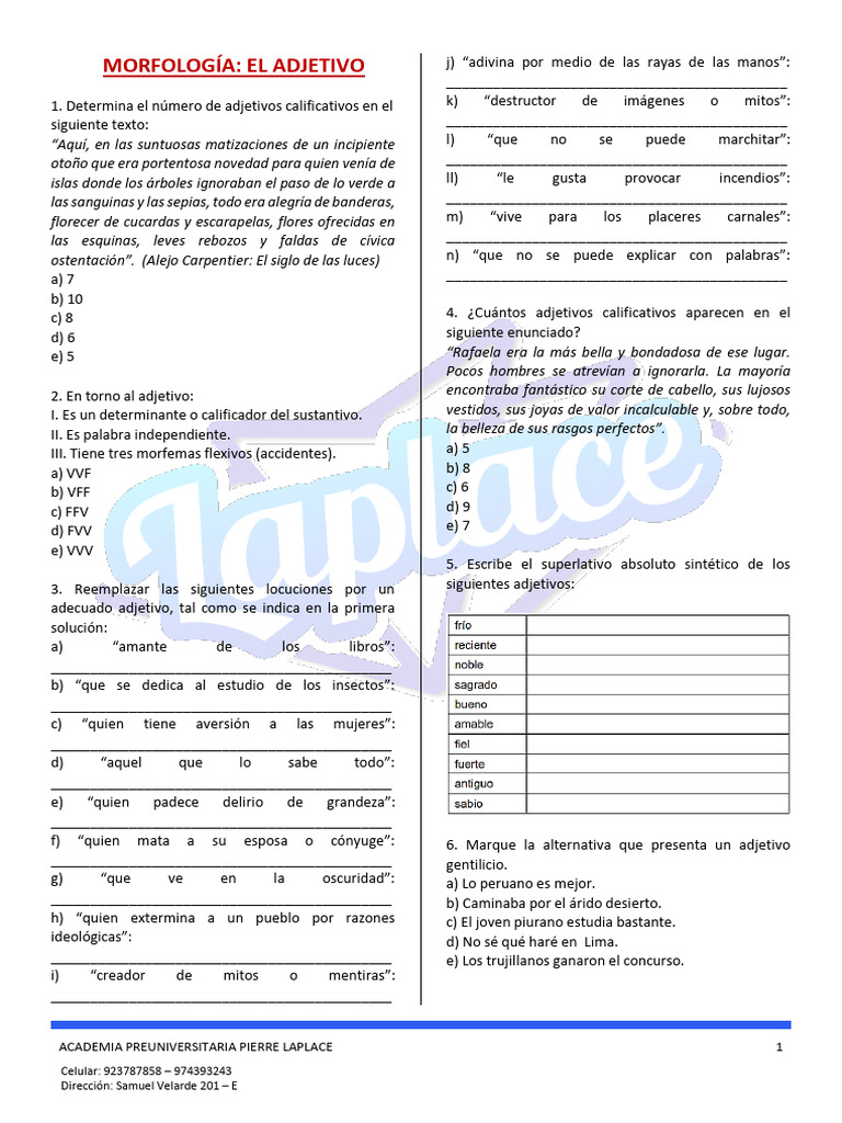 Adjetivo y Sustantivo | PDF | Adjetivo | Sustantivo