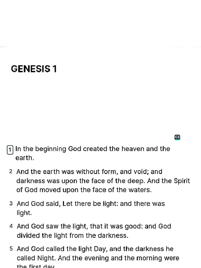 Genesis 1 | PDF