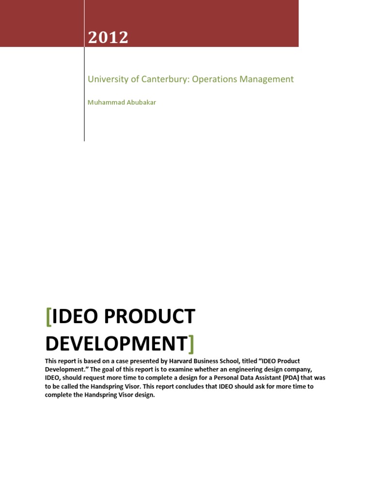 Ideo | PDF | New Product Development | Personal Digital Assistant