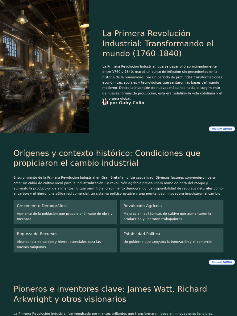 La Primera Revolucion Industrial Transformando El Mundo 1760 1840 | PDF | Revolución industrial ...