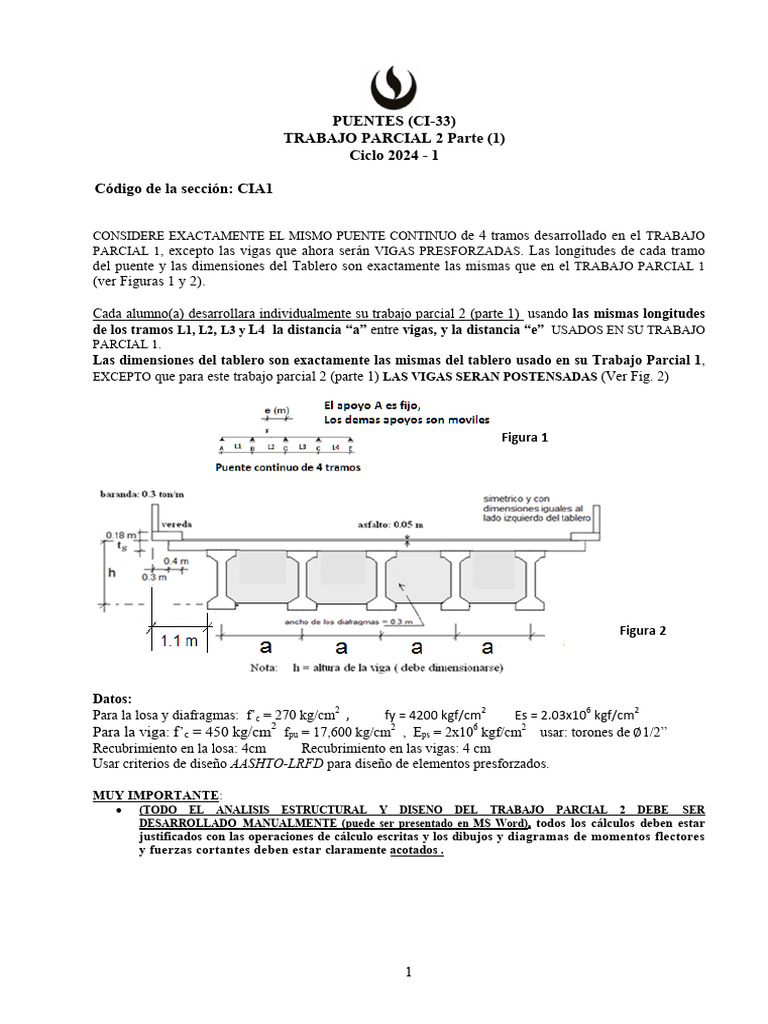 Diseño de Puente con Vigas Presforzadas | PDF | Viga (Estructura) | Puente