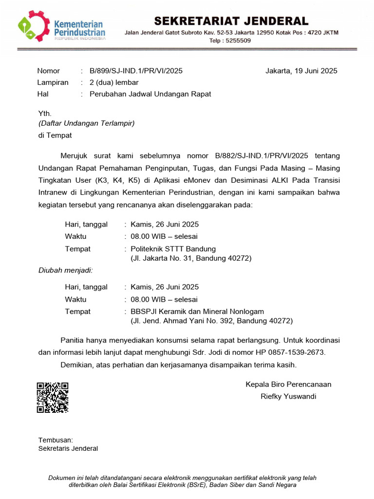 Daftar Undangan Terlampir | PDF