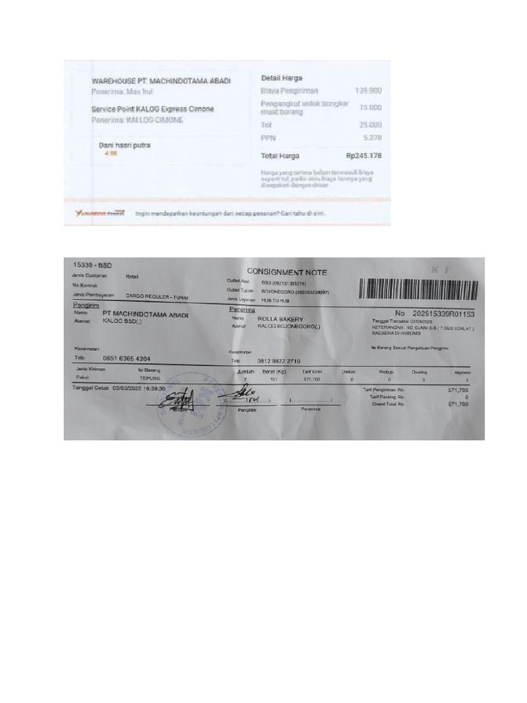 Ongkir Rolla Bakery | PDF