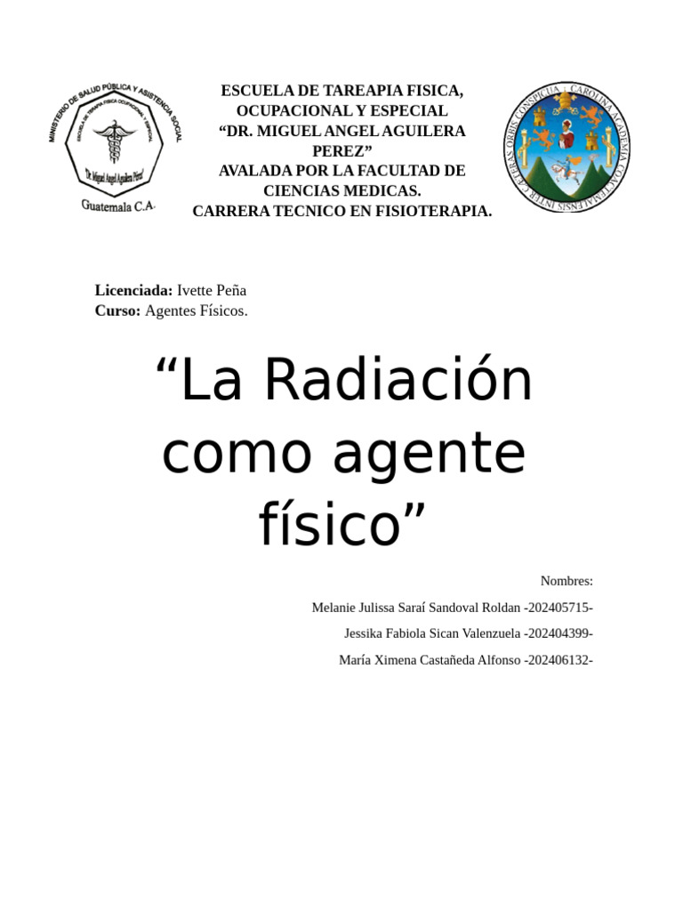 La Radiacion Como Agente Fisico, Grupo 4 | PDF | Radiación ...