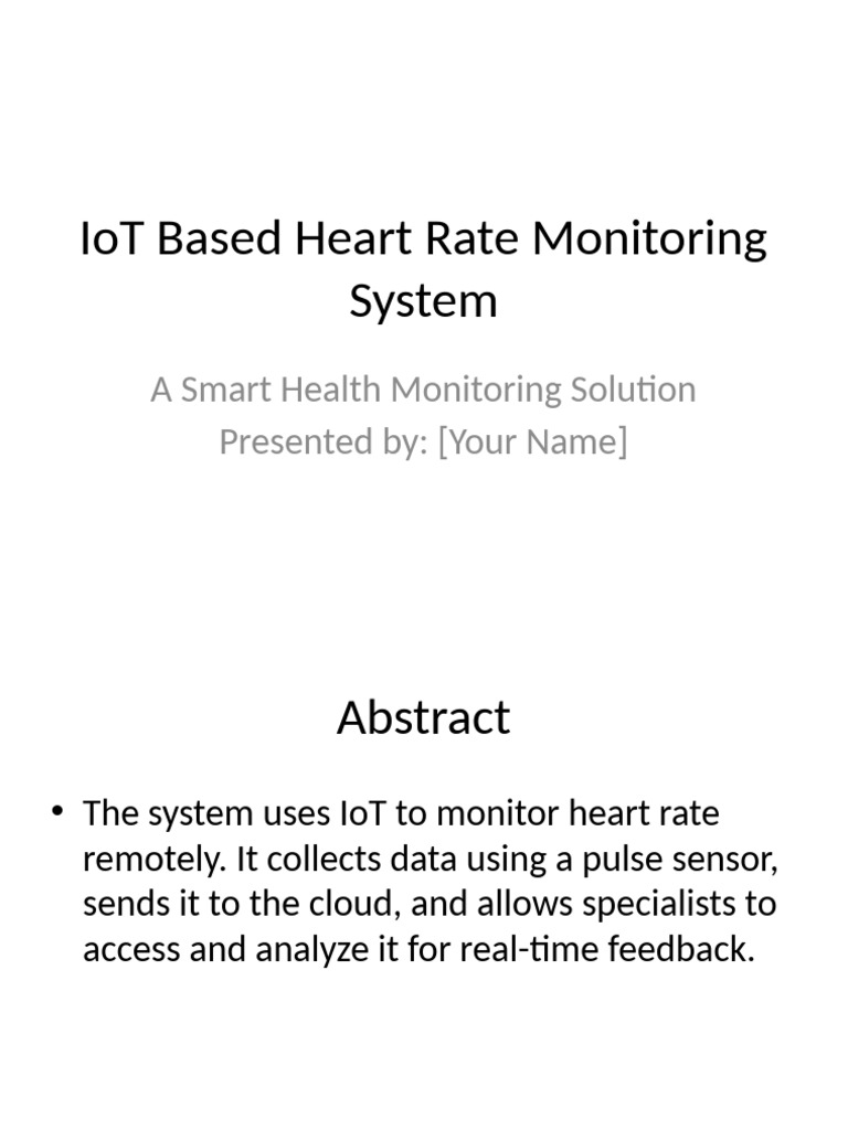 IoT Heart Rate Monitoring Presentation | PDF