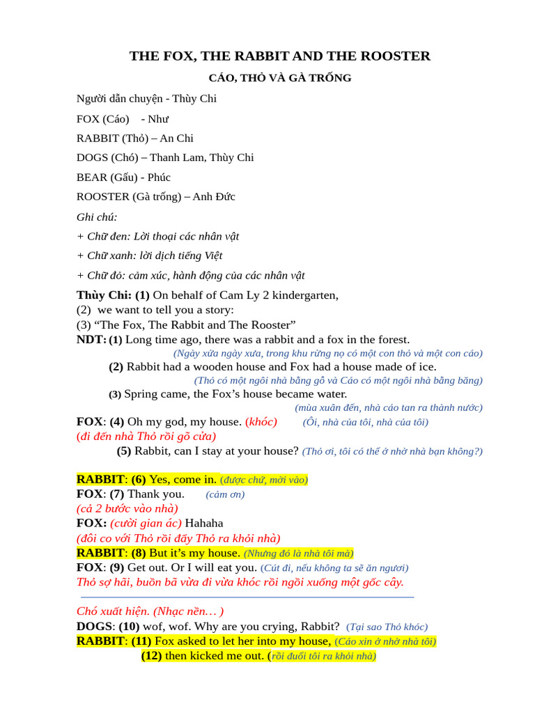 The Fox Rabbit Rooster | PDF