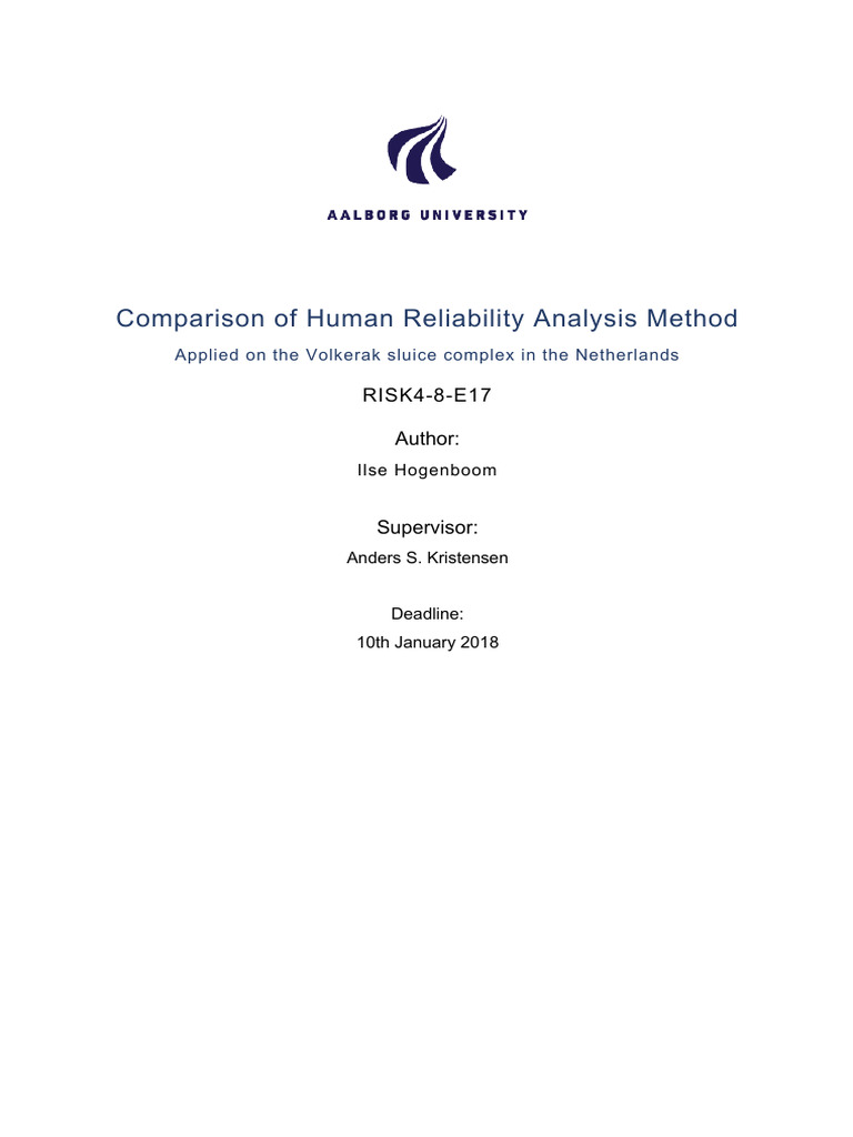 RISK4 8 E17 Comparison of HRA Method | PDF | Safety