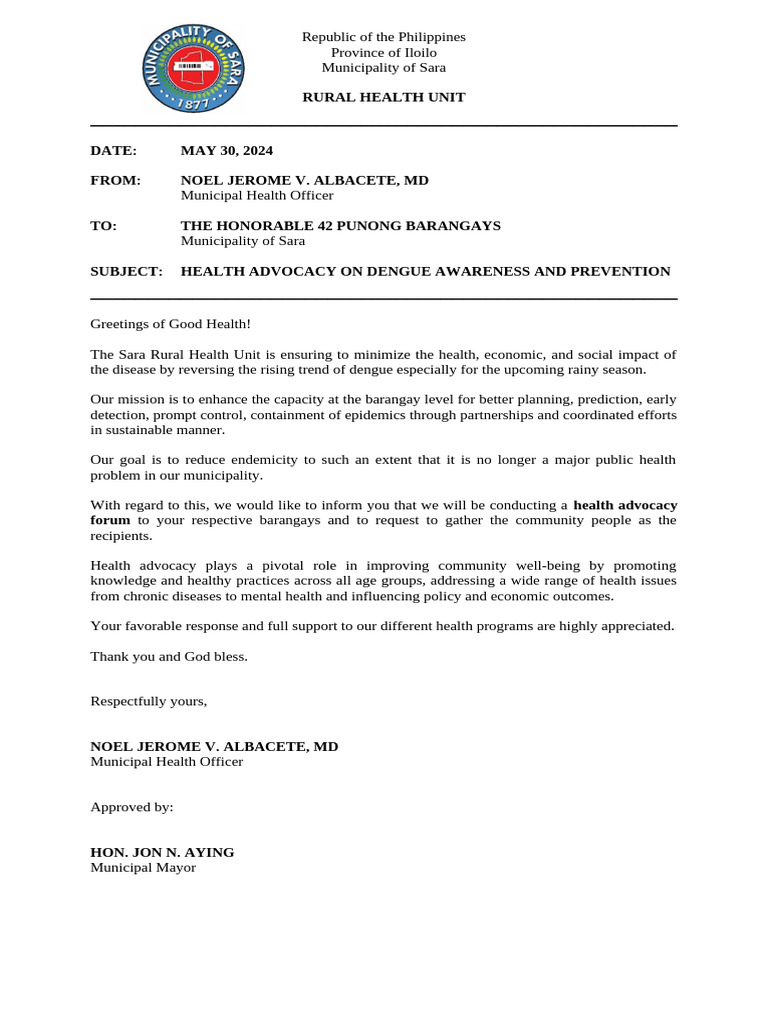 Letter Health Advocacy | PDF