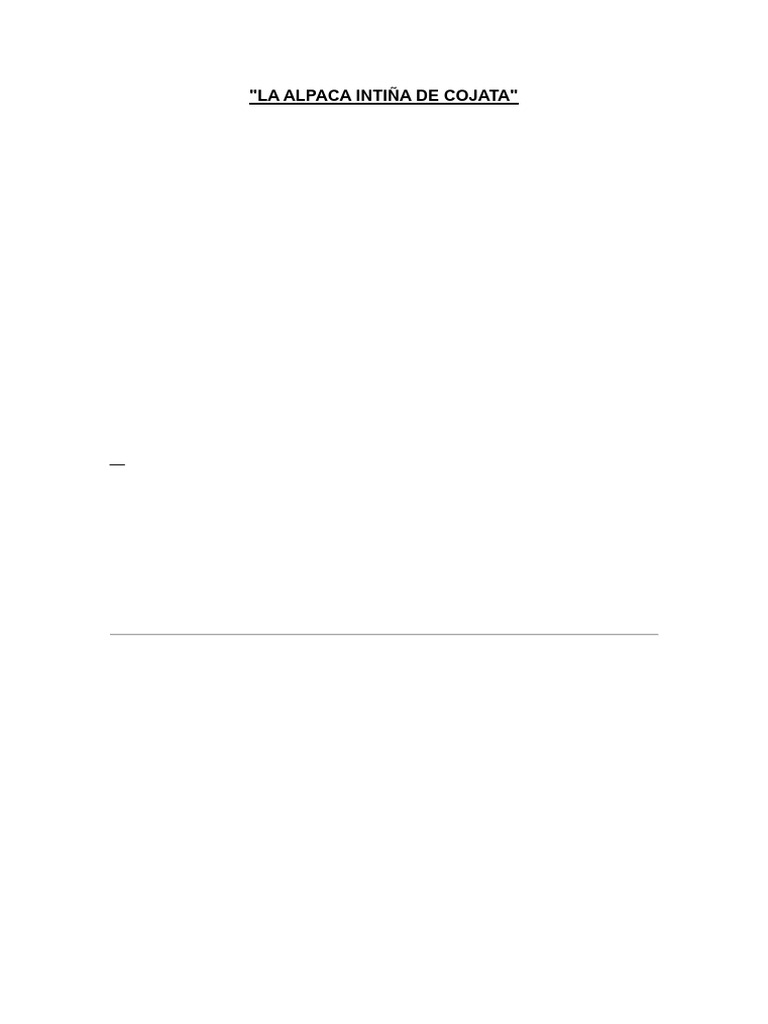 La Alpaca Intiña de Cojata | PDF