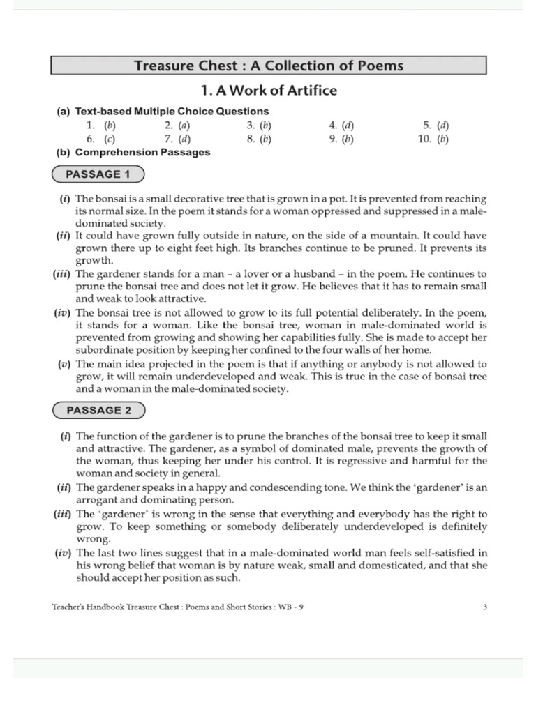 Work To Artifice Poem Notes | PDF