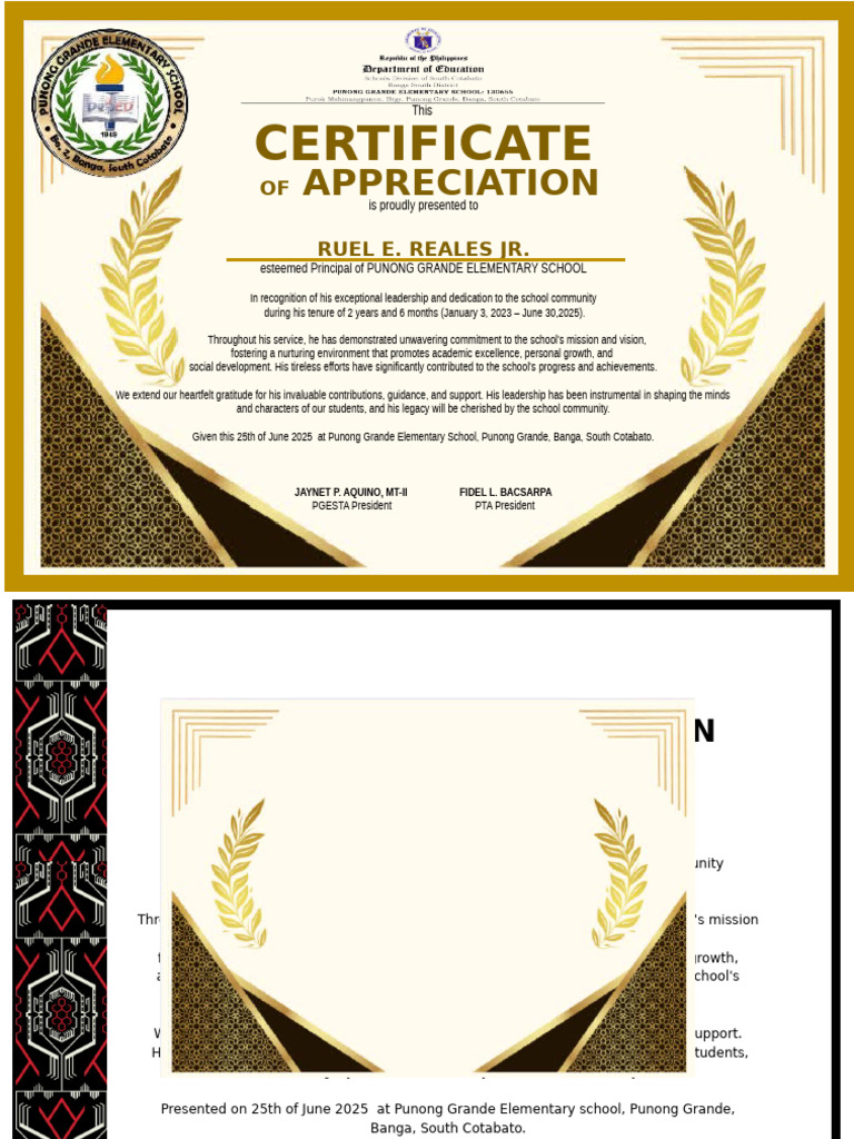 CERTIFICATE of Recog Ruel Reales | PDF | Social Psychology | Popular Psychology