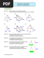 Volume of Pyramids Worksheet | PDF | Density | Volume