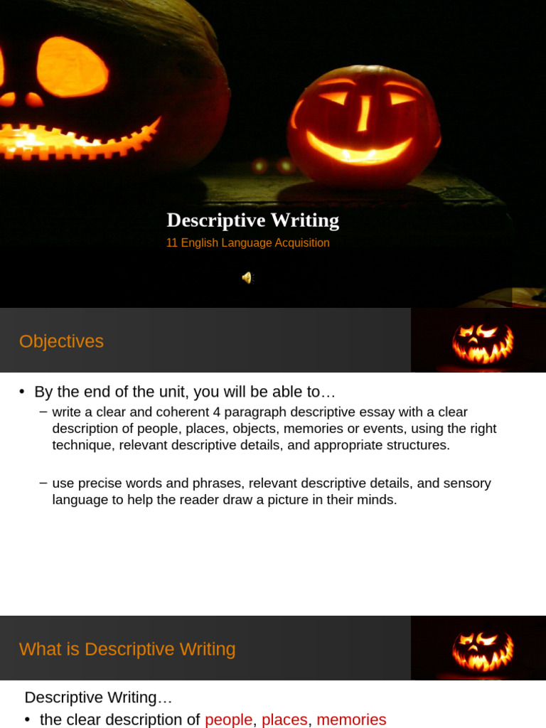 Mastering Descriptive Writing Techniques | PDF | Essays | Paragraph