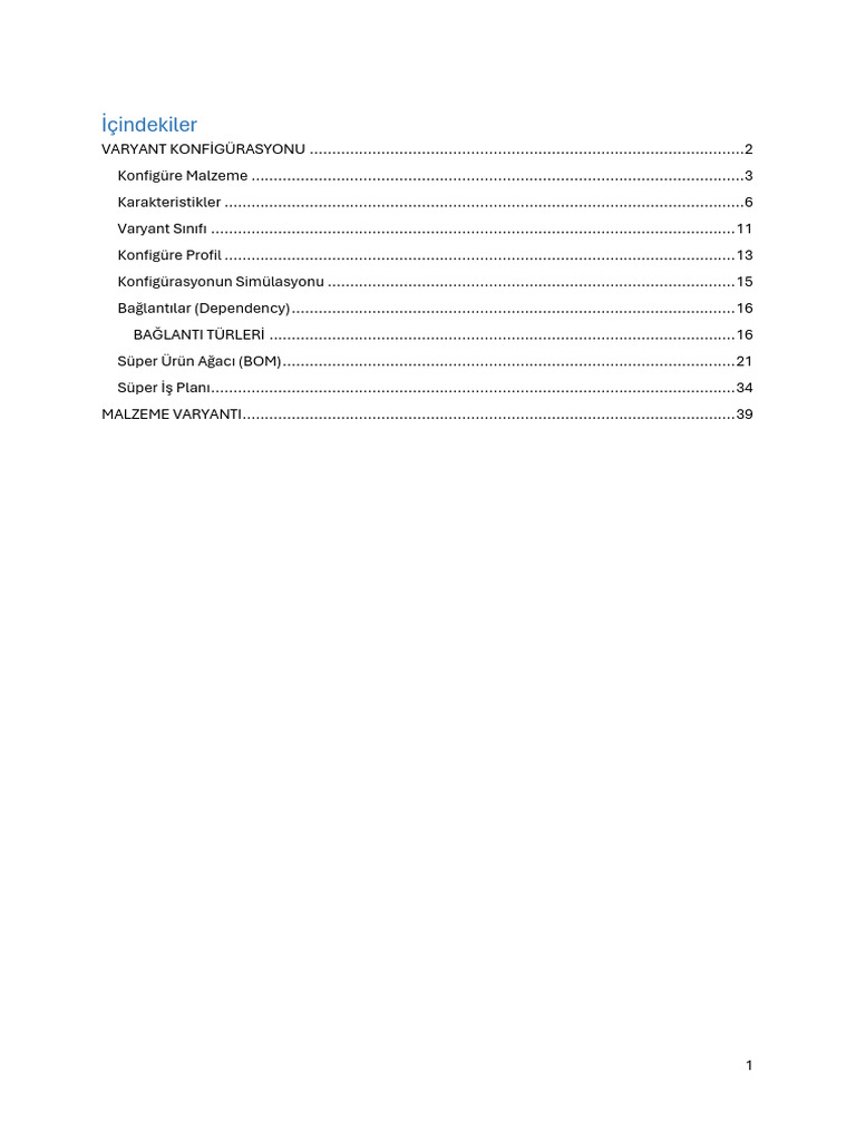 Varyant Konfig Rasyonu Malzeme Varyant 1740754352 | PDF
