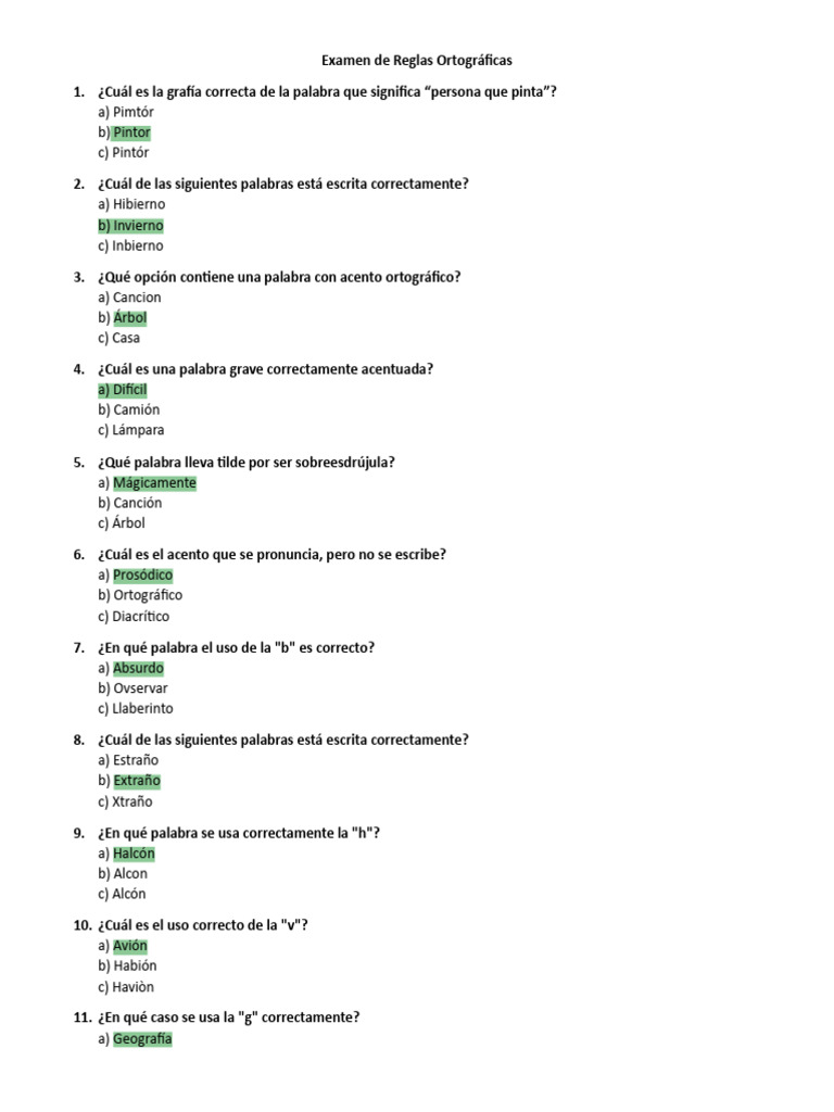 Examen de Ortografía: 40 Preguntas | PDF | Coma | Lingüística
