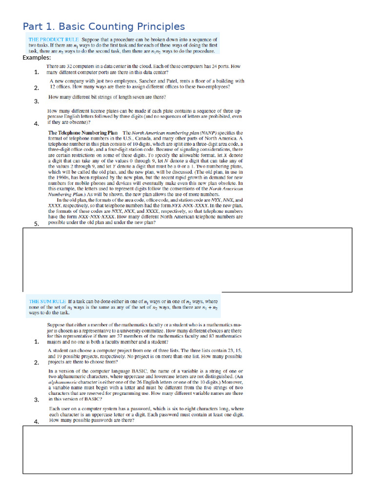 Counting Principles and Recurrence Relations | PDF
