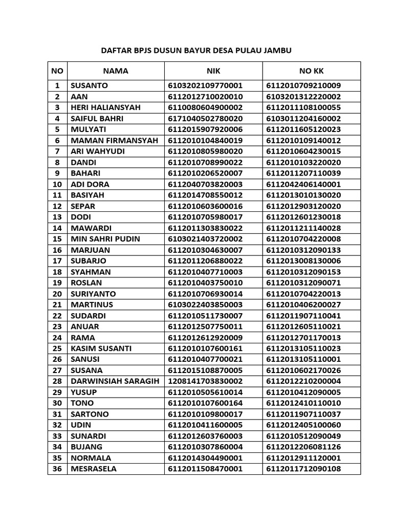 Bpjs DSN Bayur | PDF