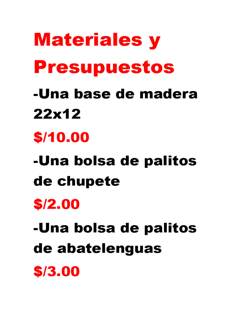 Material Esy Pre Supuesto S | PDF