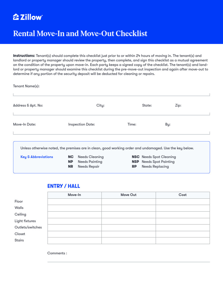 Rental Move-In/Out Inspection Checklist | PDF | Dishwasher | Kitchen