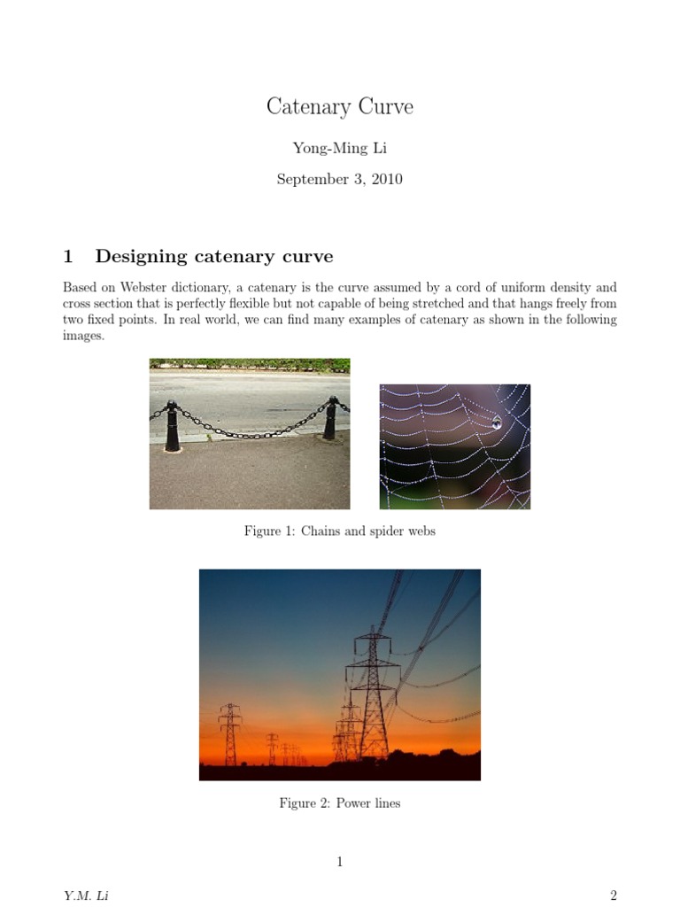Catenary | PDF | Functions And Mappings | Geometry