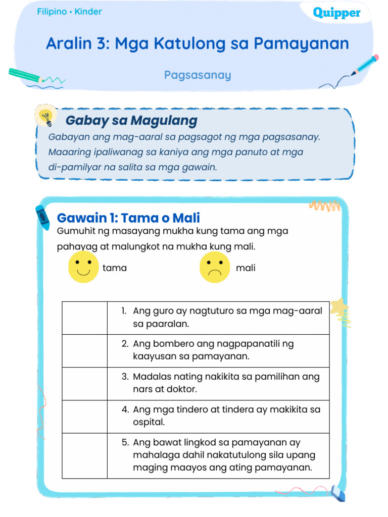 Filipino - Mga Katulong Sa Pamayanan | PDF