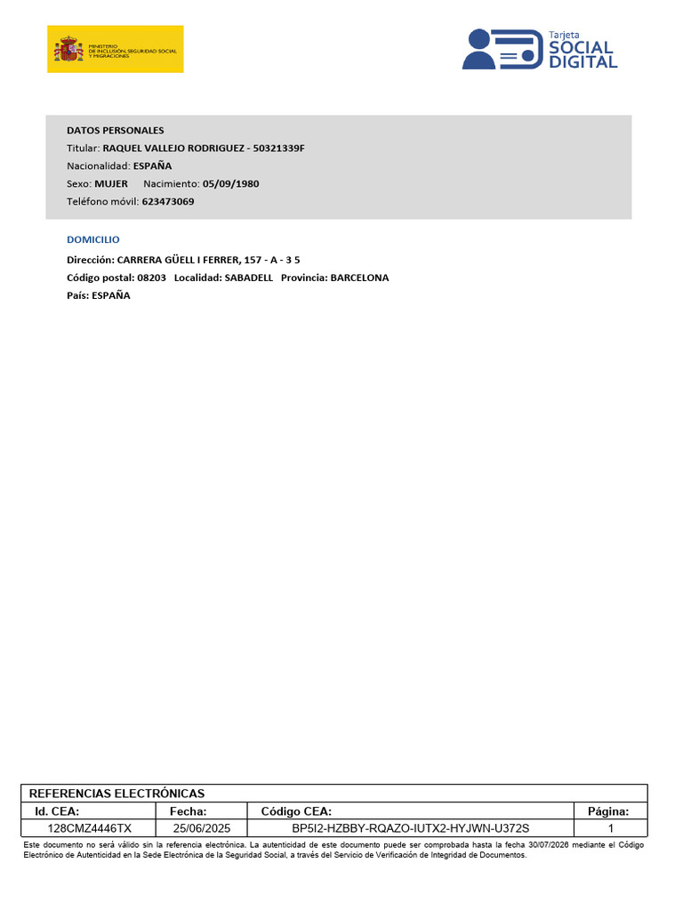 Información Personal | PDF