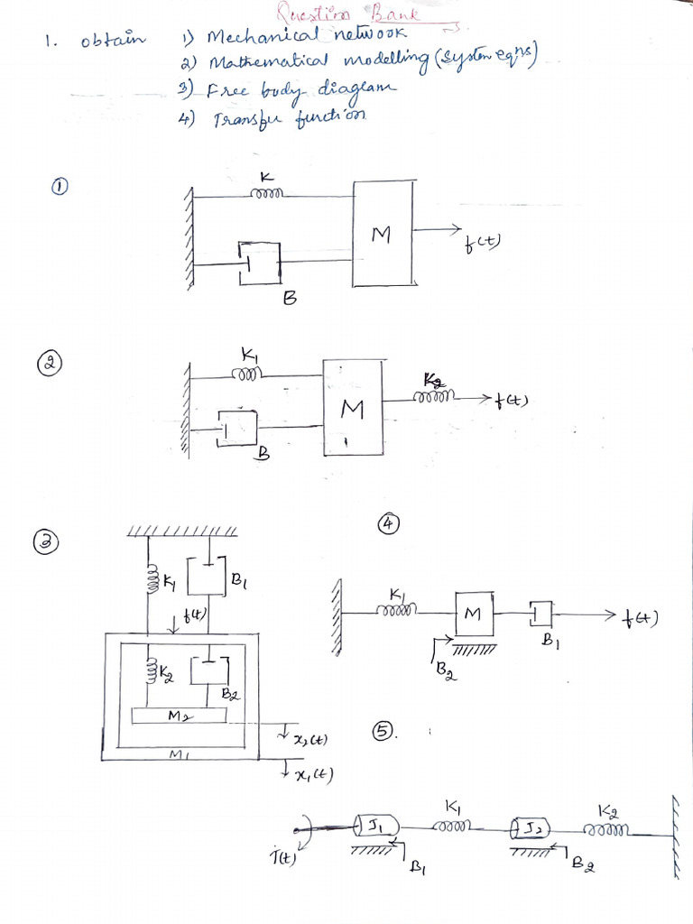 Question Bank Control System Test 1 | PDF