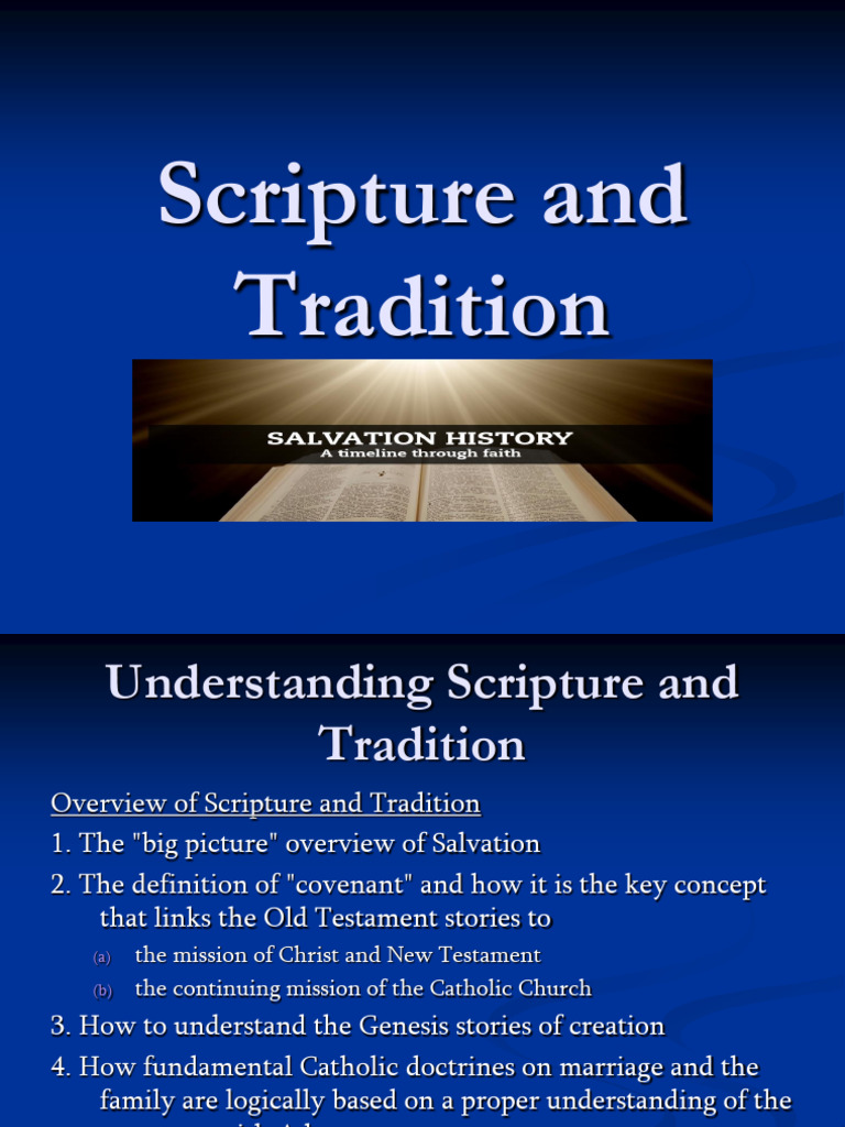 Scripture and Traditon Salvation History | PDF | Jesus | Covenant ...