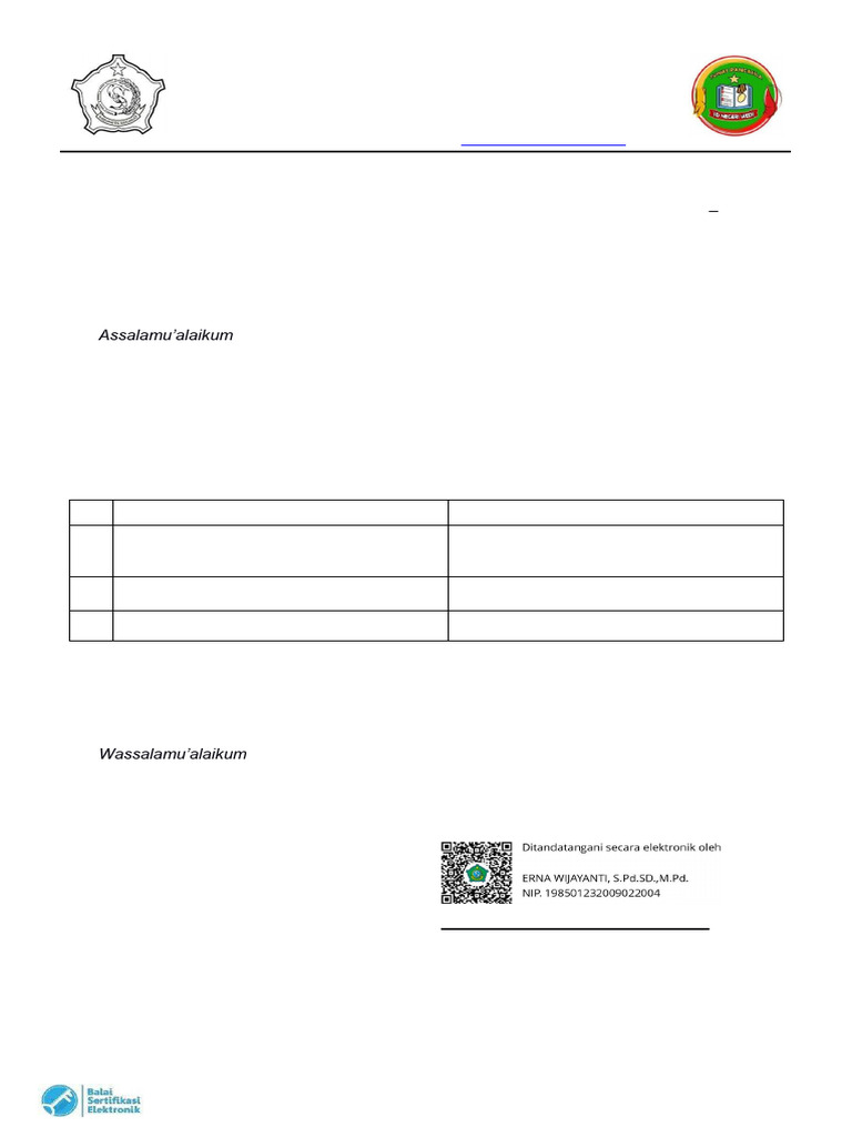 Undangan Penerimaan Rapor Kelas 1-5 2425 | PDF