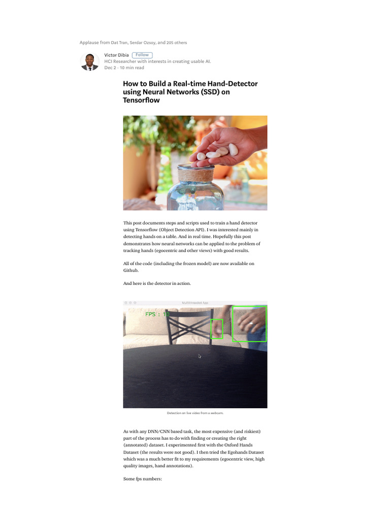 How To Build A Real-Time Hand-Detector Using Neural Networks (SSD) On Tensorflow | PDF | Deep ...