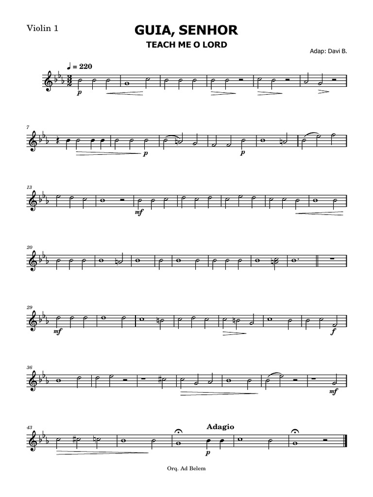 Partitura de "Teach Me, O Lord" | PDF