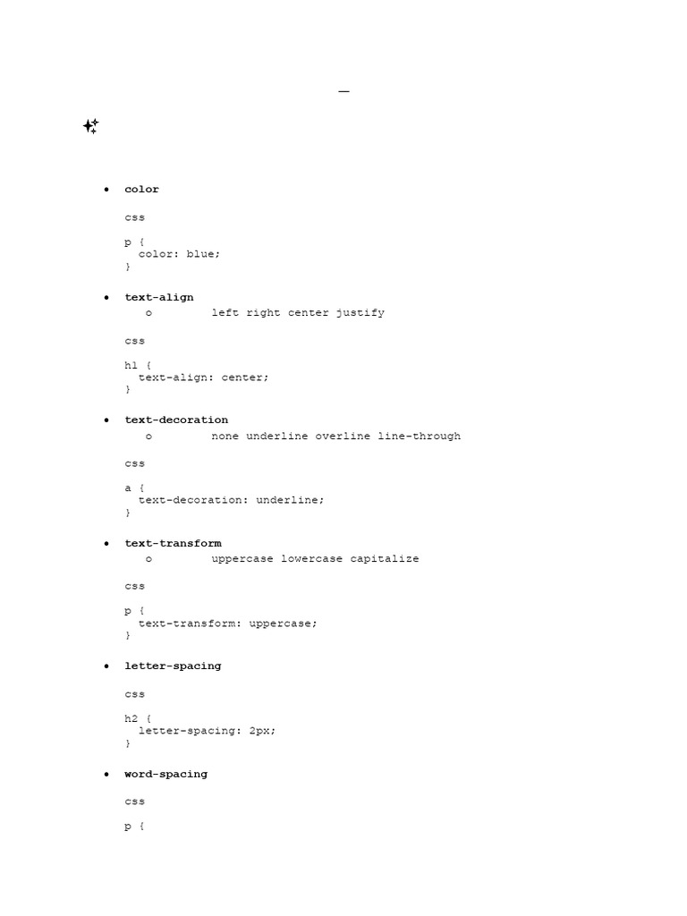 CSS Text Properties | PDF