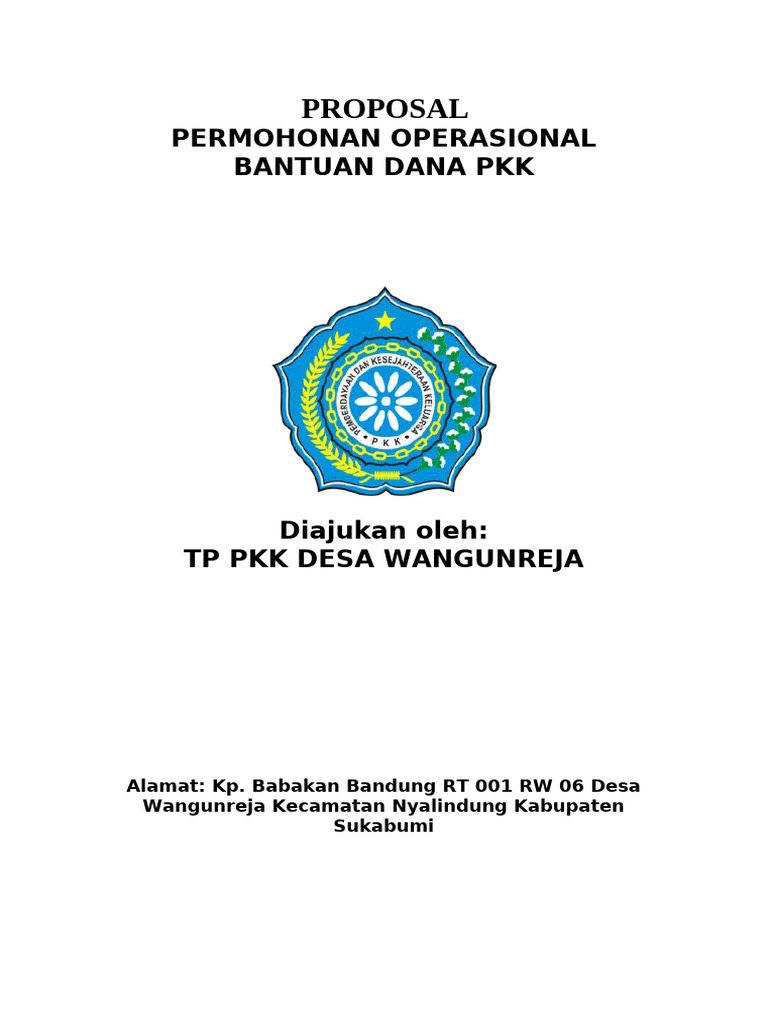 Proposal Permohonan Dana Kegiatan PKK | PDF