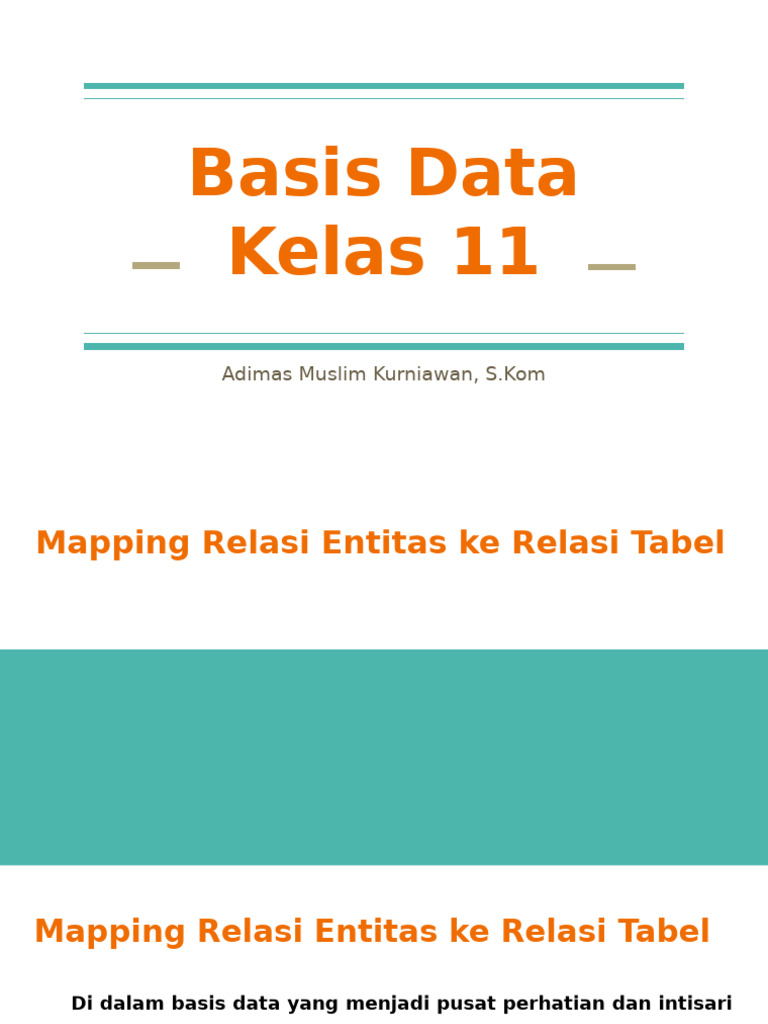Materi - 4 - Mapping Relasi Entitas Ke Relasi Tabel | PDF