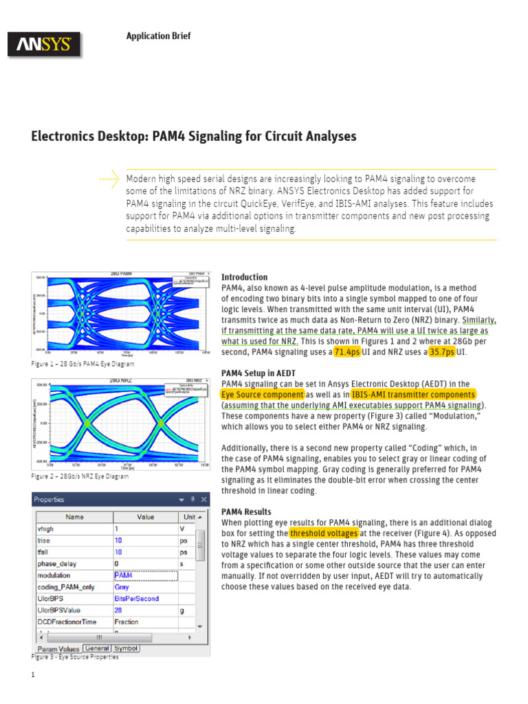 PAM4 Signaling in ANSYS Electronics Desktop | PDF | Telecommunications ...