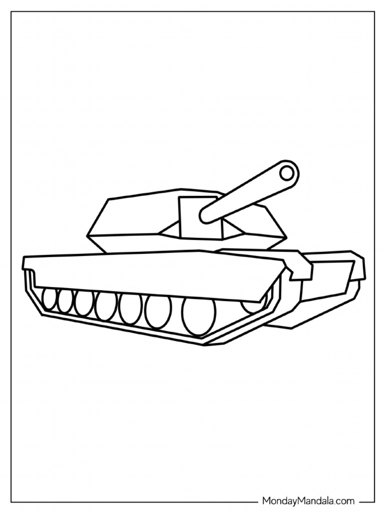 Easy Military Tank Outline For Preschoolers | PDF