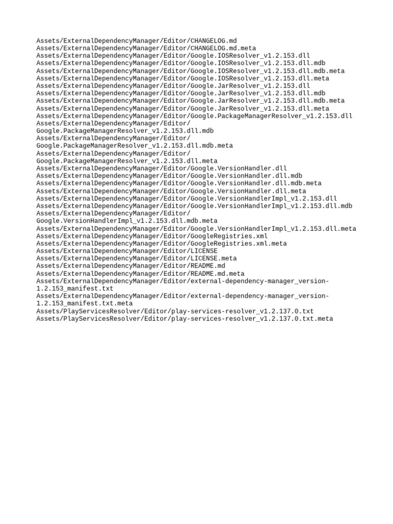 External Dependency Manager 1.2.153.unitypackage - Contents | PDF